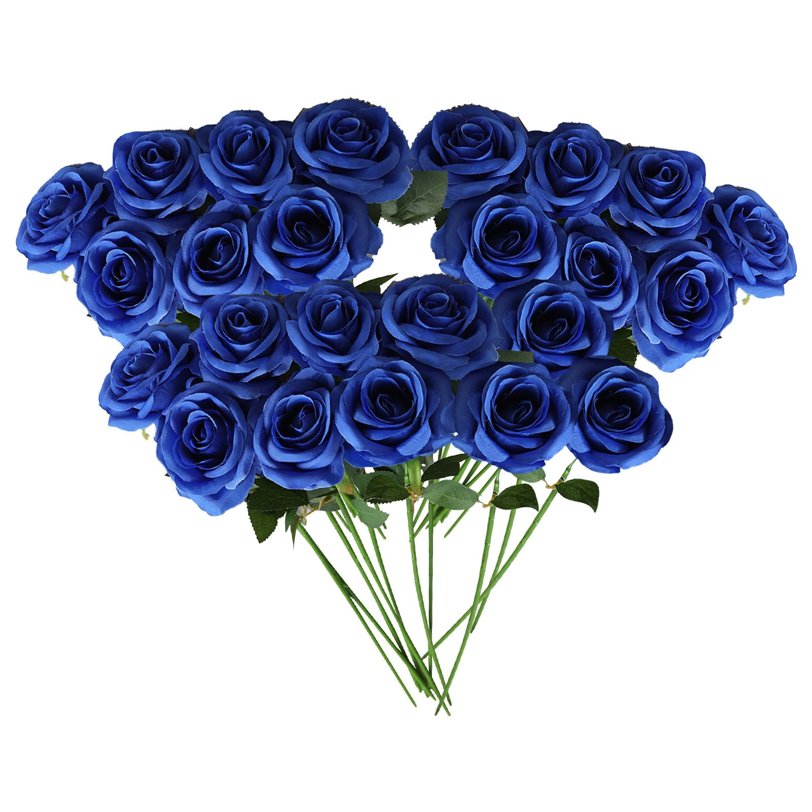 Blue Roses Artificial Flowers Silk Rose Flowers Bouquet With Long Stem ...