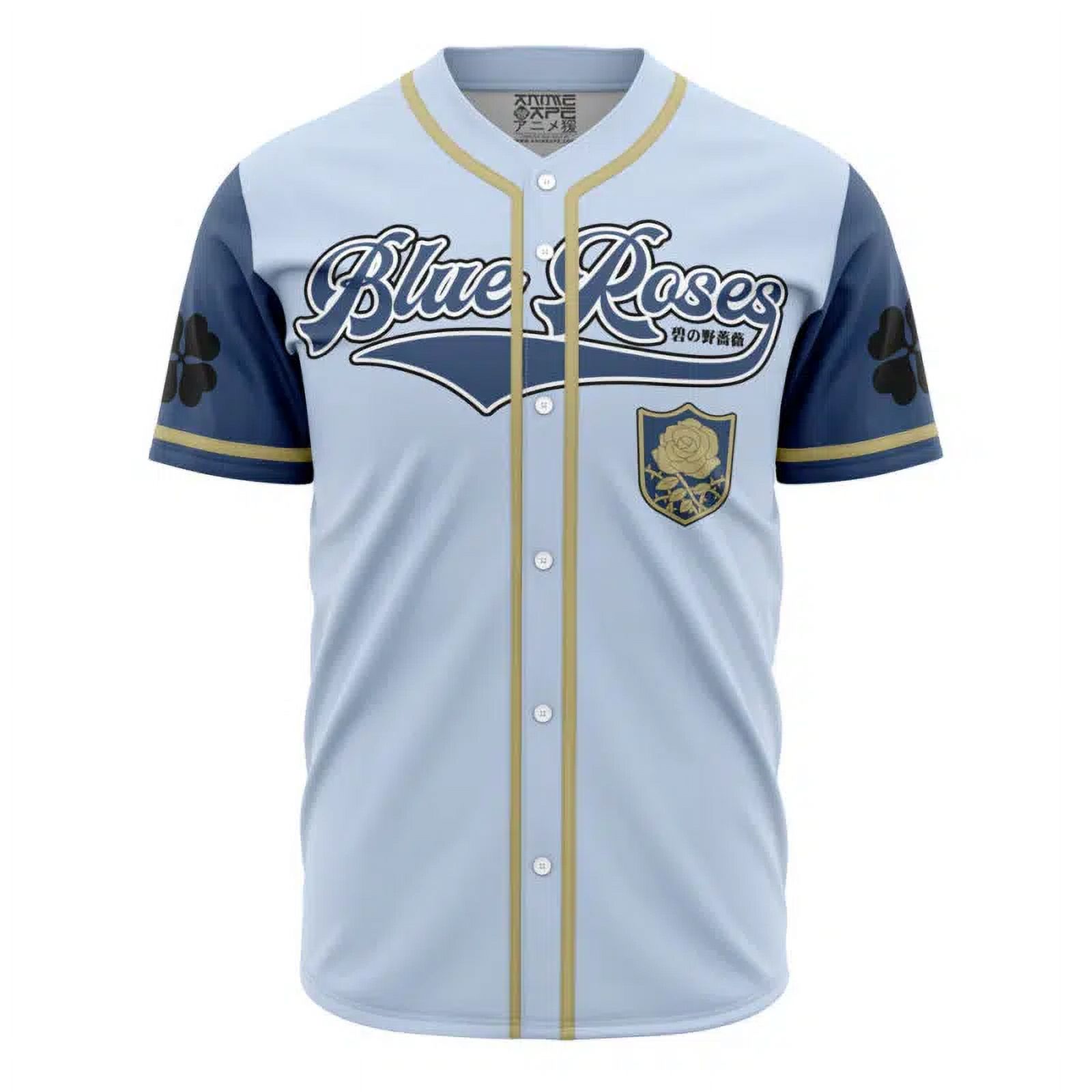 Blue Roses Black Clover Baseball Jersey - Walmart.com