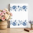 Blue Roses Canvas Wall Art for Living Room, Botanical Floral Leaf ...