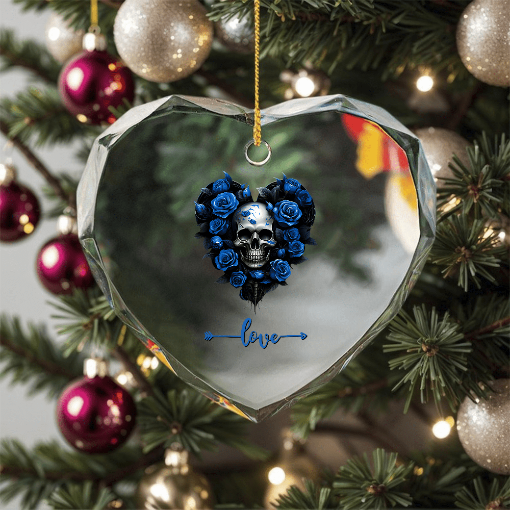 Blue Roses Skull for Valentine´s Love Women Ornament, Hanging Decor #63 ...