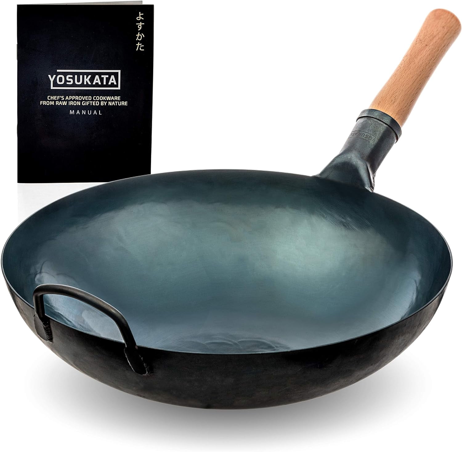 Blue Round Bottom Wok Pan – 14" Woks and Stir Fry Pans - Chinese ...