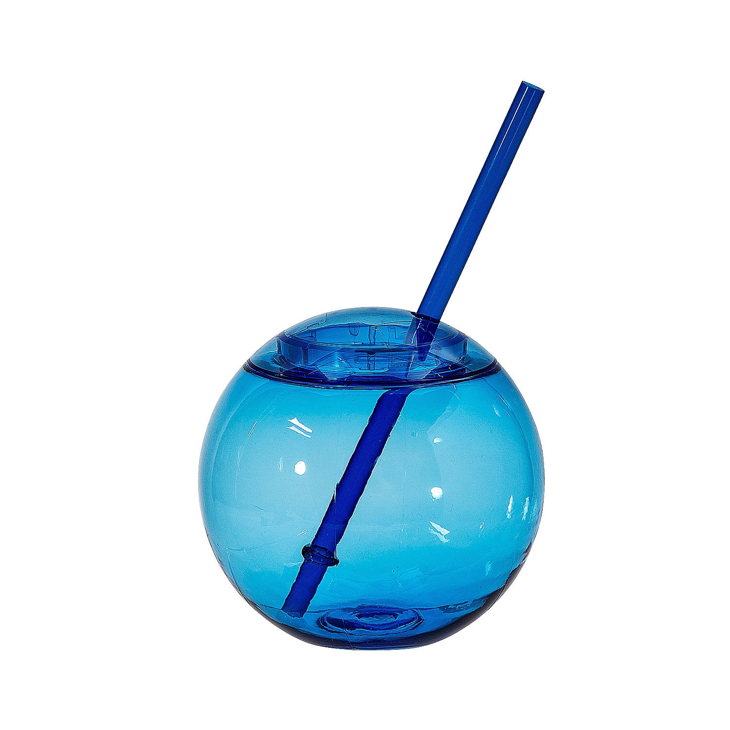 25-Piece Blue Round Plastic Cups with Drink Straw - Walmart.com