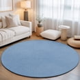 Blue Round Living Room Rugs 7 ft, Natural Solid Color Organic Mottling ...