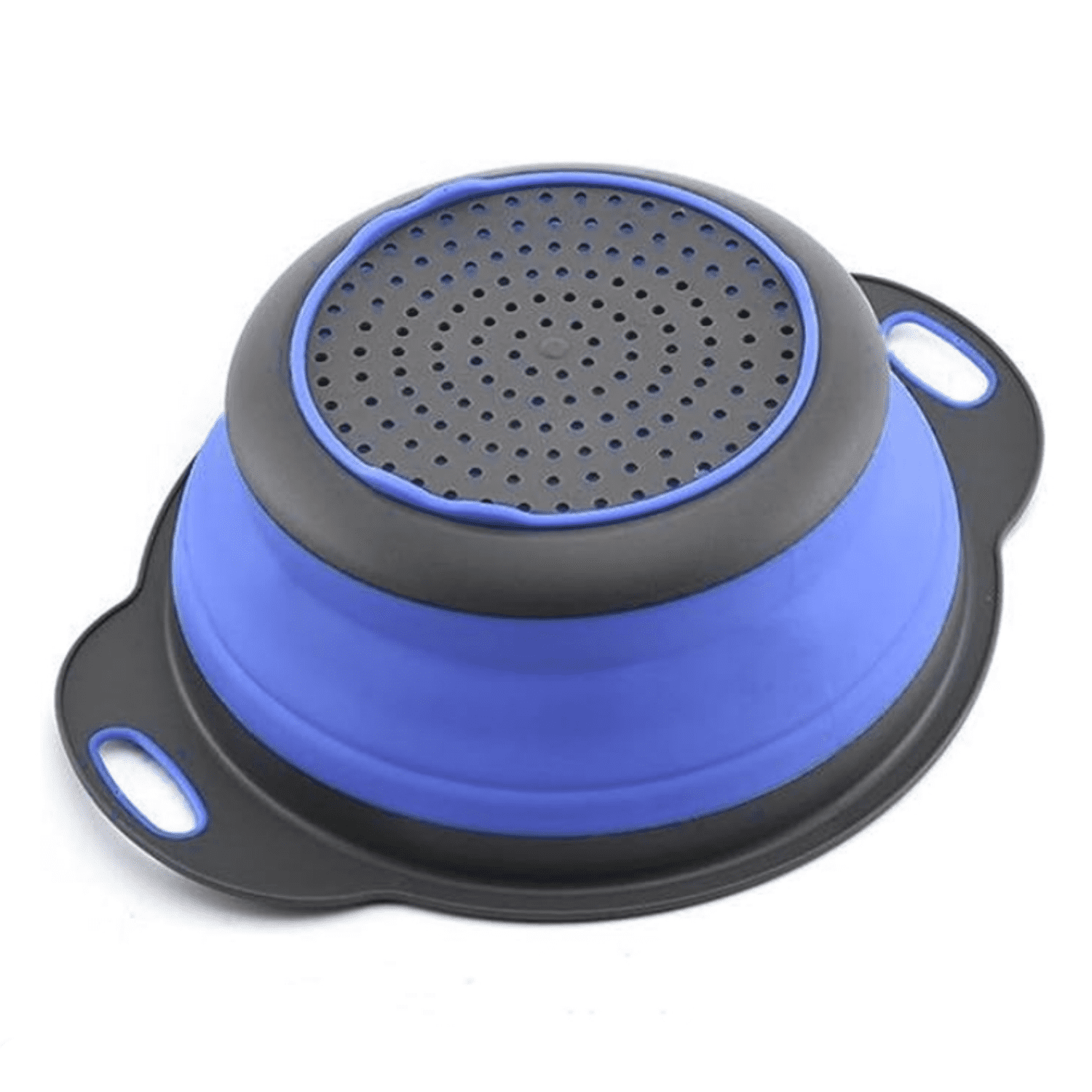 Blue Round Silicone Collapsible Colander – Silicone Round Kitchen ...