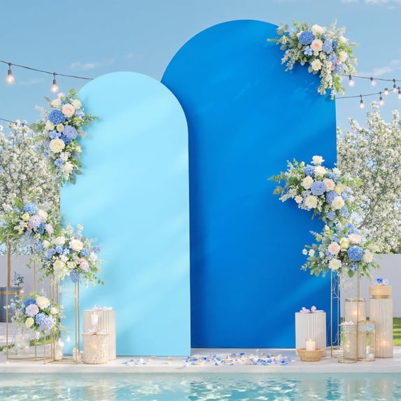 Blue Royal Blue Arch Backdrop Cover Set of 2-7.2ft 6ft Dual Color ...