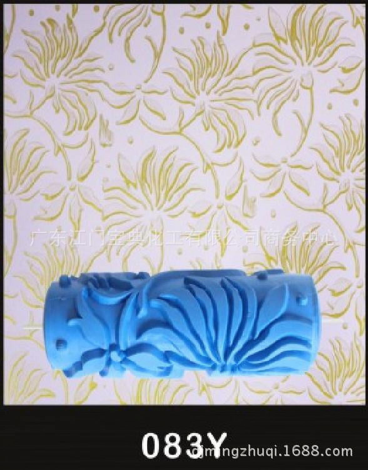 OUNONA DIY Decorative Paint Roller Set Rubber Texture Art Rollers 2pcs ...