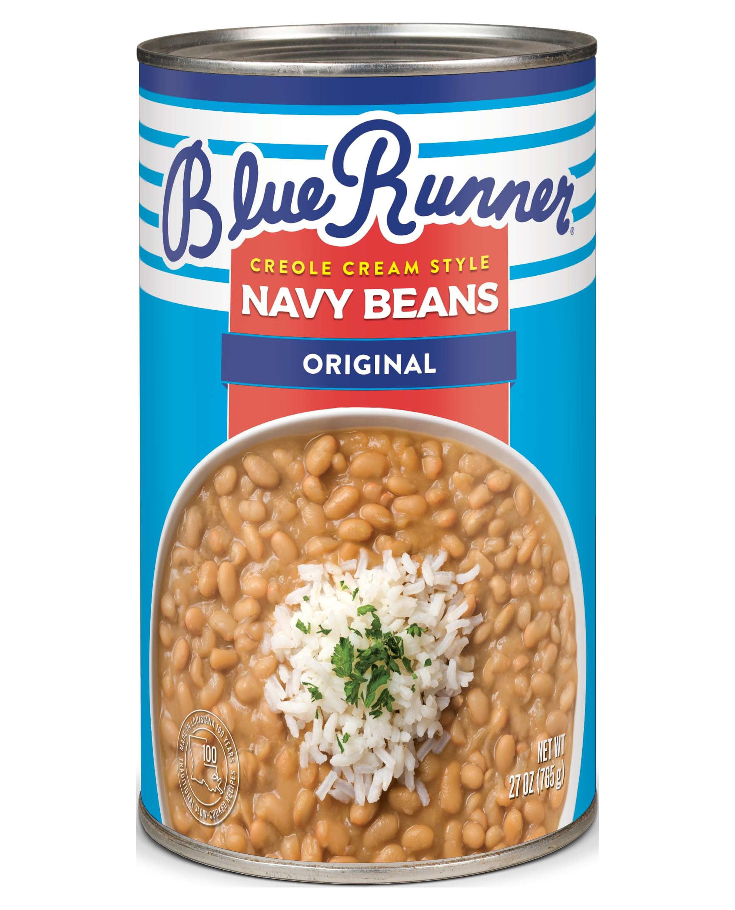 Blue Runner Seasoned Creole Cream Style Navy Beans, 27 oz Can, Grocery ...