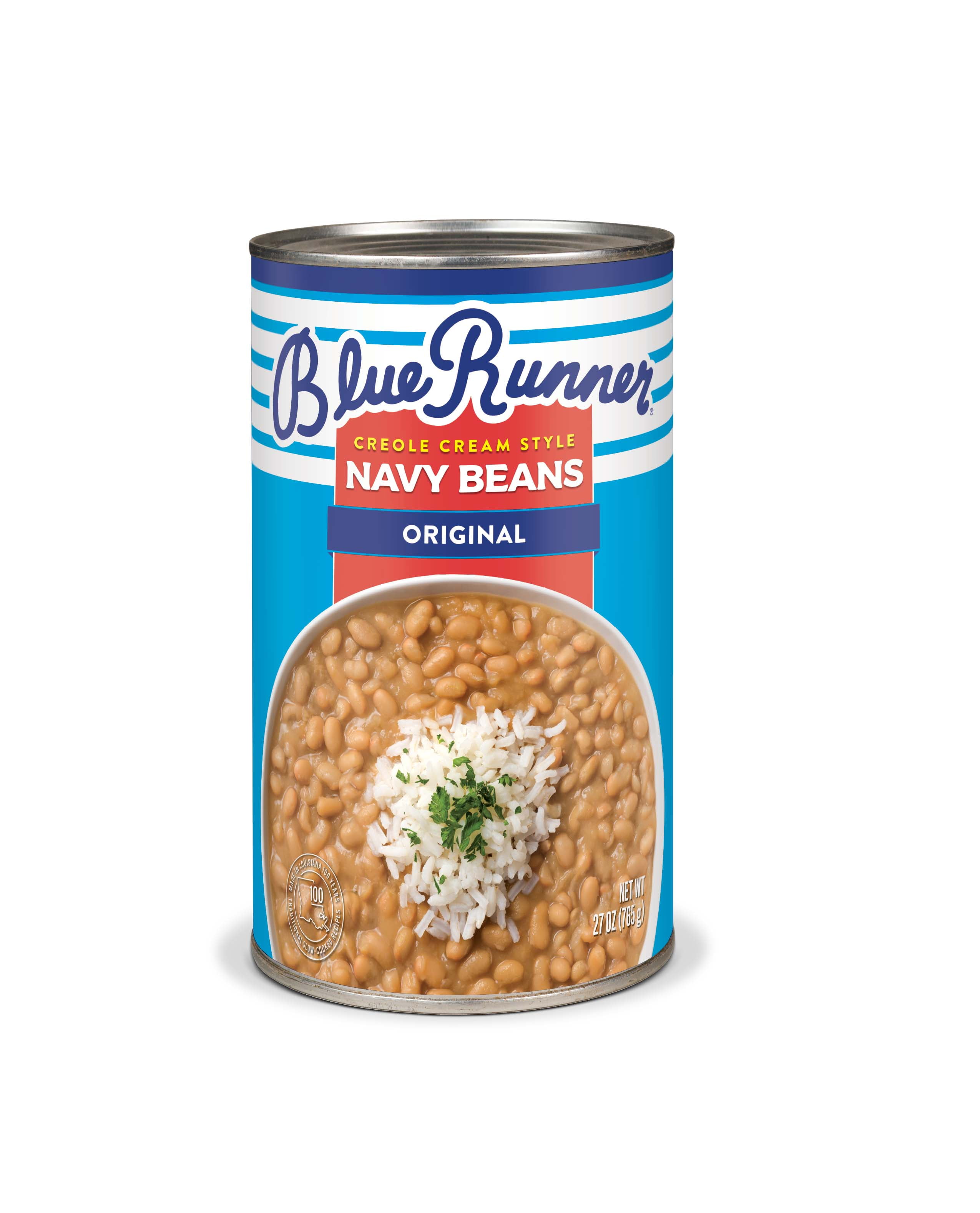 Blue Runner Creole Cream Style Navy Beans, 27 oz can, Heat and Serve ...
