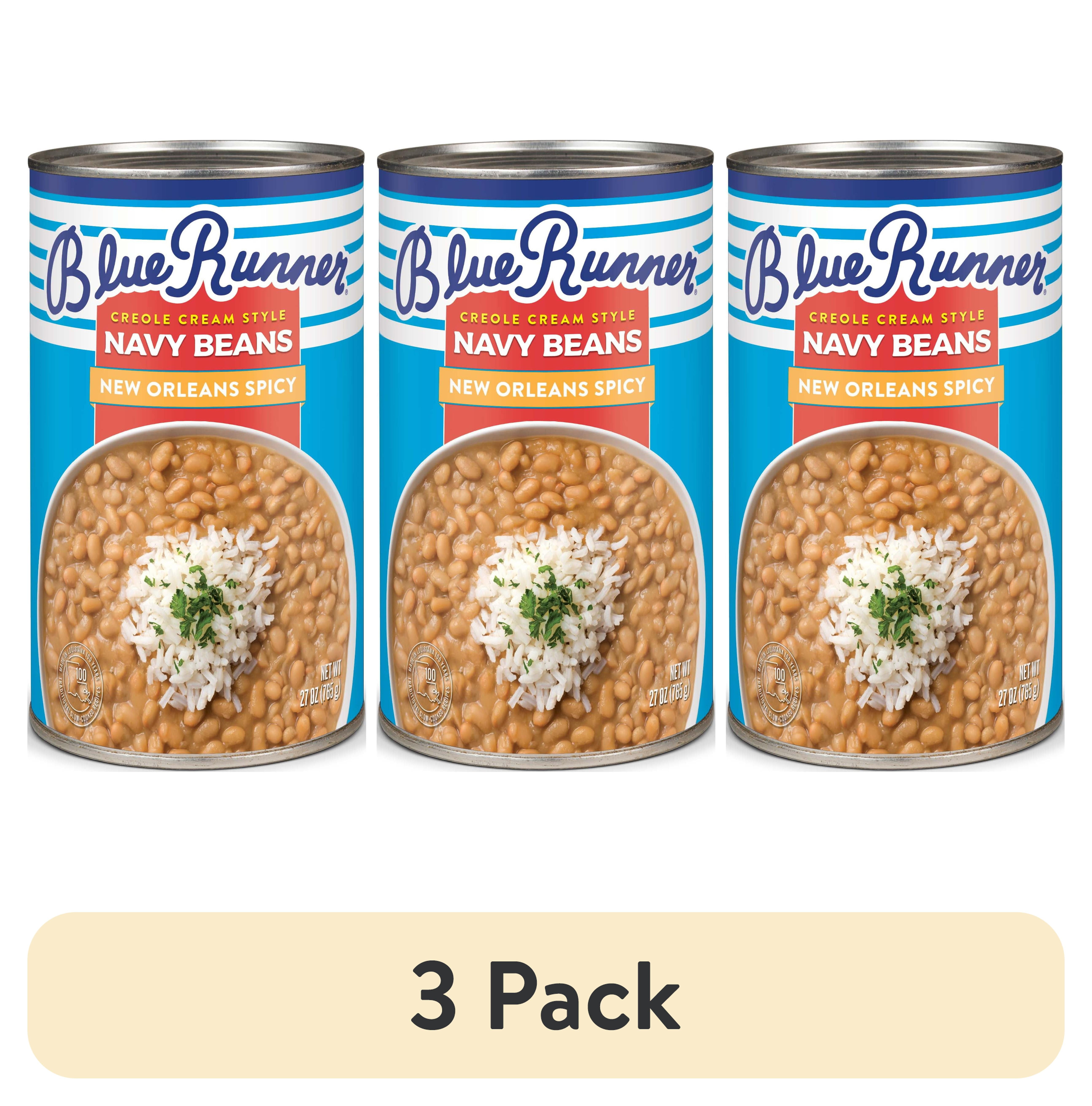 (3 pack) Blue Runner Creole Cream Style Navy Beans, New Orleans Spicy ...