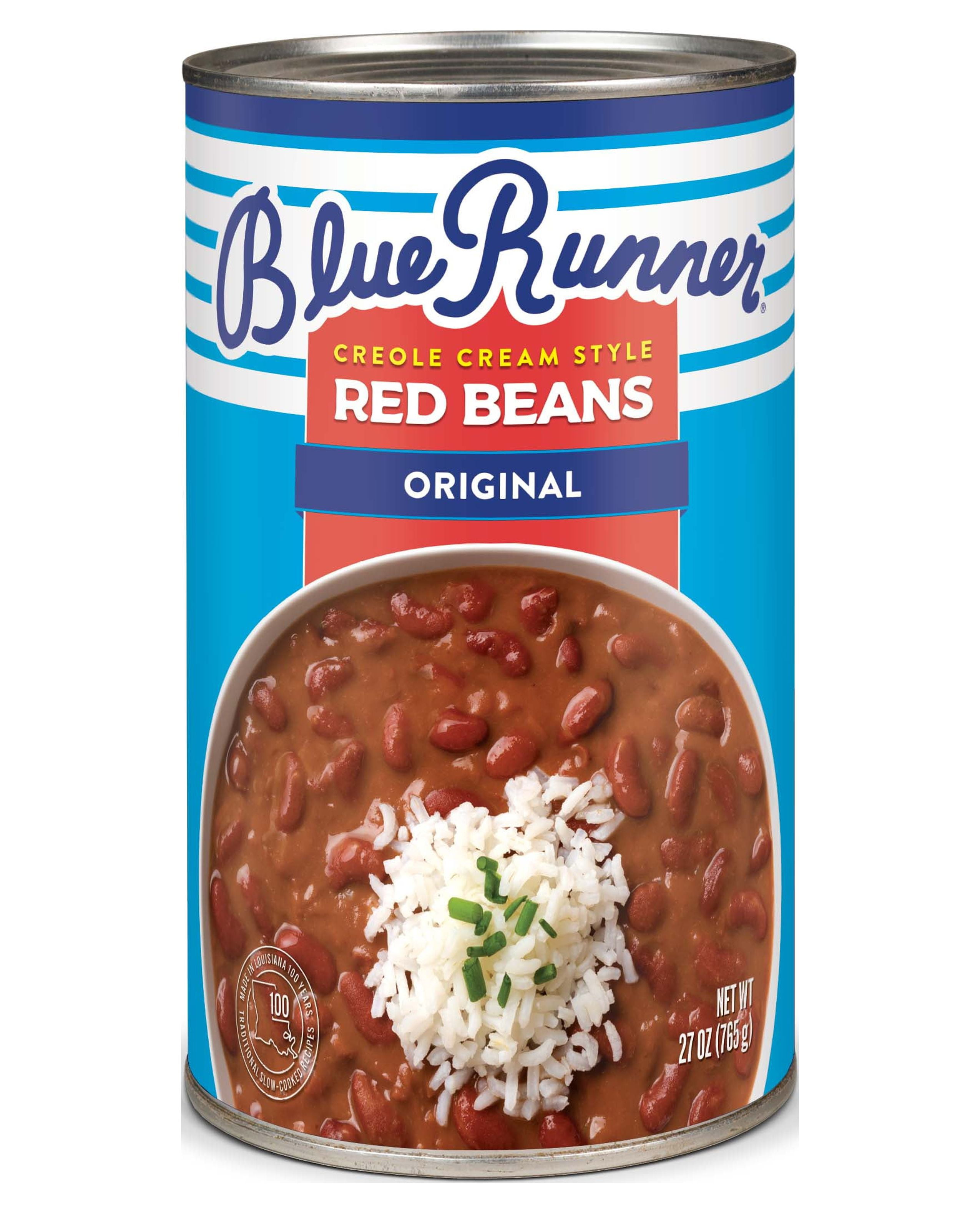 Blue Runner Creole Cream Style Red Beans 27 oz Can Heat and Serve, Made ...