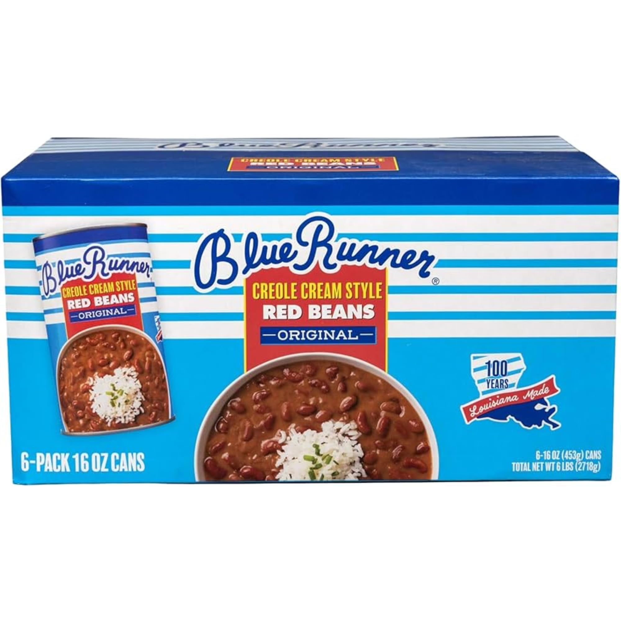 Blue Runner Creole Cream Style Red Beans (6-pack of 16-ounce cans ...