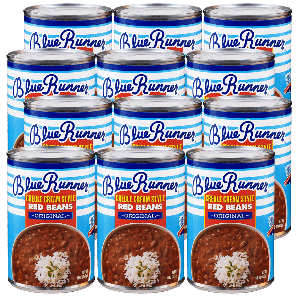 Blue Runner Creole Seasoned Red Kidney Beans 16 oz Cans - 12 Pack ...