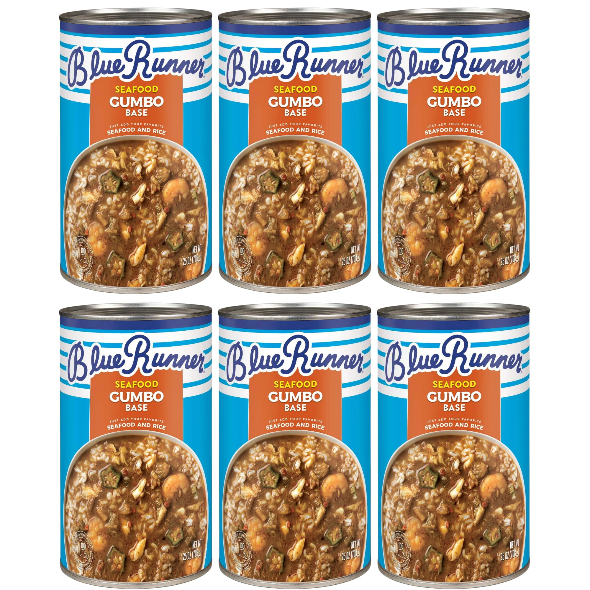 Blue Runner-Creole Seafood Gumbo MZF22 Base-25 Ounce Can (Pack of 6)-A ...