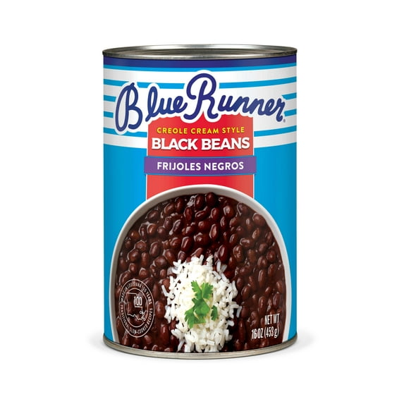 Blue Runner Foods Creole Cream Style Black Beans, 16 oz Can, Heat and ...