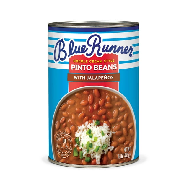 Blue Runner Foods Creole Cream Style Pinto Beans With Jalapenos, 16 oz ...
