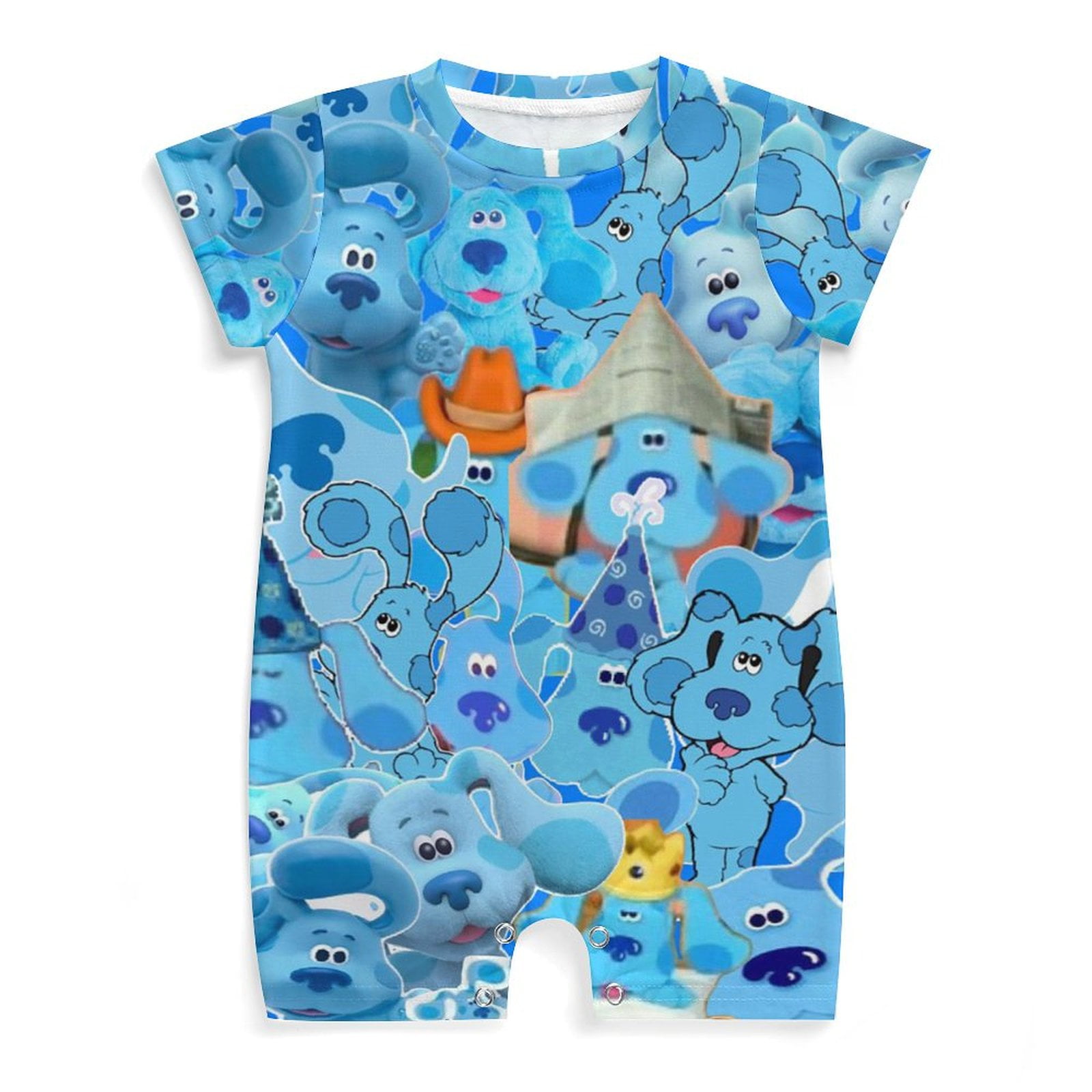 Blue'S Clues Baby Boy Girl Short Sleeve Romper Clothing Set Print ...