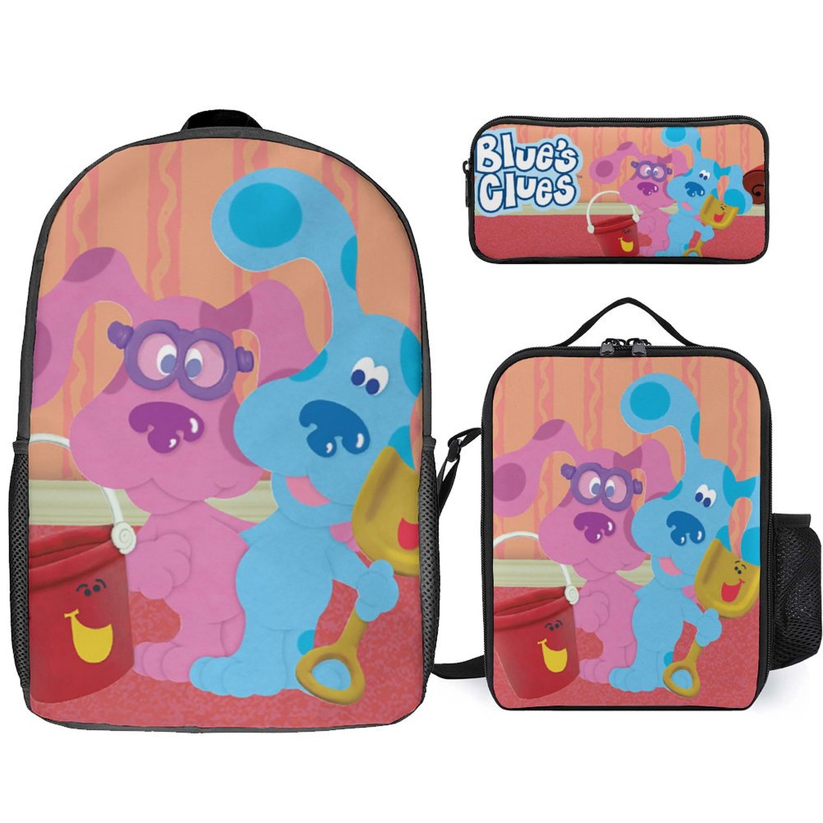 Blue'S Clues Backpacks 3 Piece Set Bookbag with Lunch Bag And Pencil ...