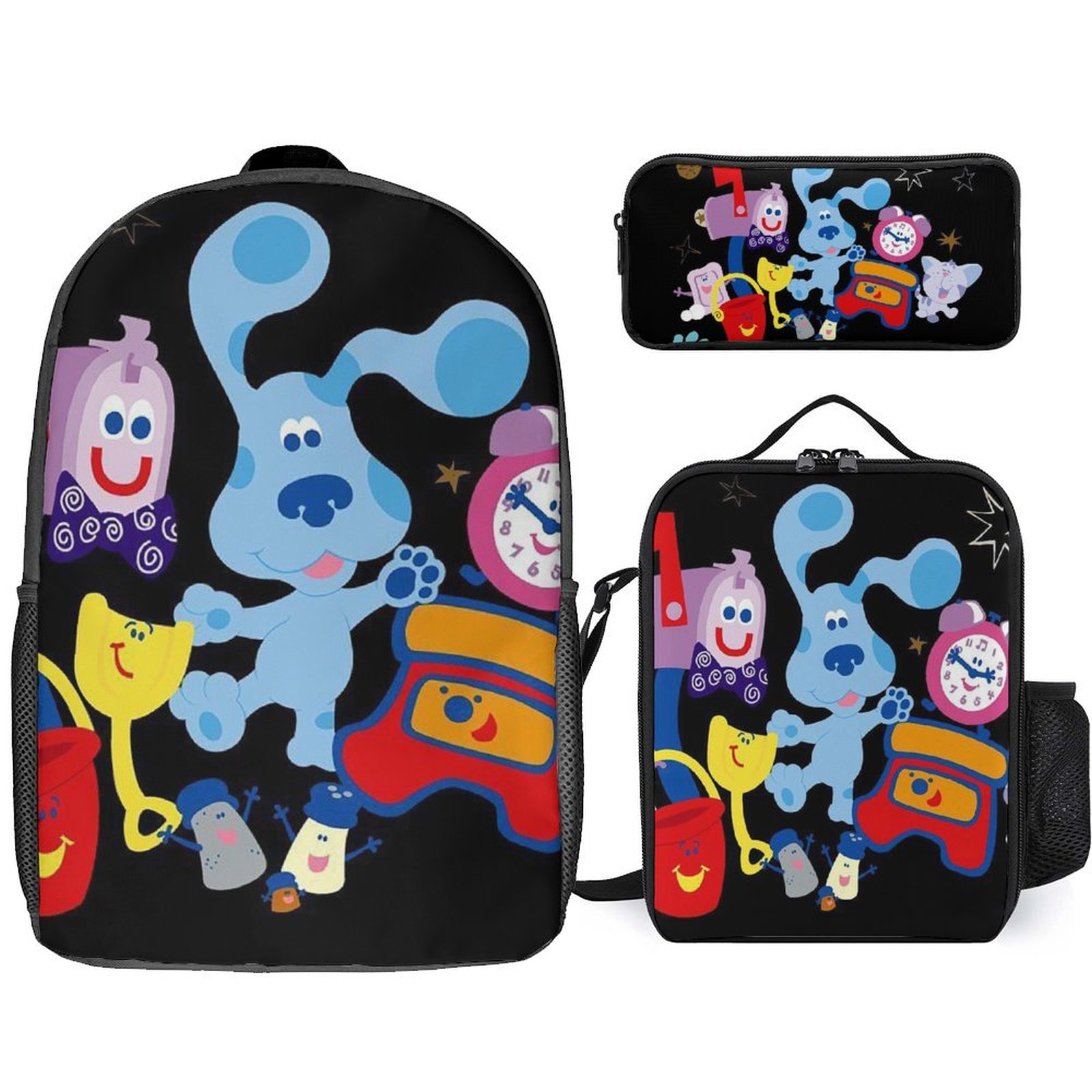 Blue'S Clues Backpacks 3 Piece Set Bookbag with Lunch Bag And Pencil ...