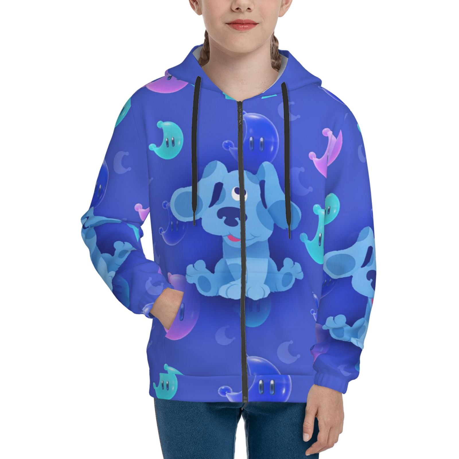Blue'S Clues Boys Girls Zip Up Hoodies Sweatshirts 3D Printed Pullover ...