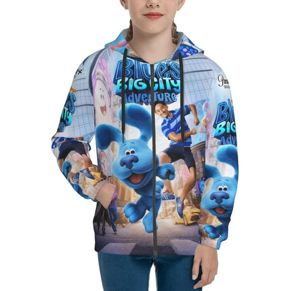 Blue'S Clues Boys Girls Zip Up Hoodies Sweatshirts 3D Printed Pullover ...