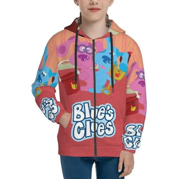 Blue'S Clues Boys Girls Zip Up Hoodies Sweatshirts 3D Printed Pullover ...