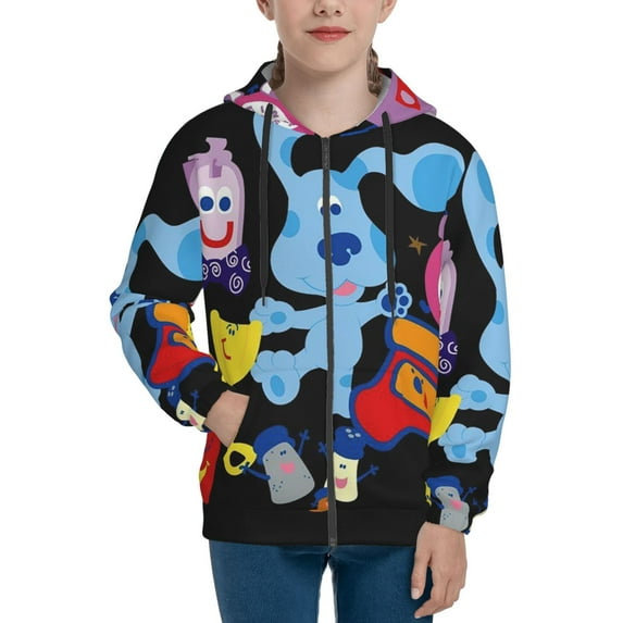 Blue'S Clues Boys Girls Zip Up Hoodies Sweatshirts 3D Printed Pullover ...