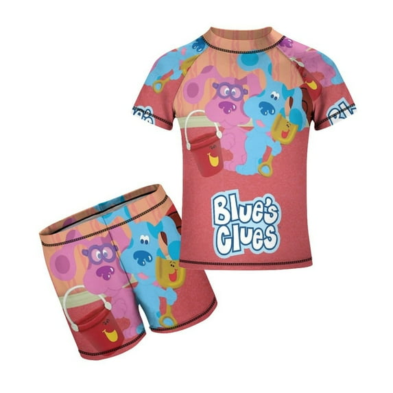 Blue'S Clues Boys Two Piece Swimsuit Kids Swimwear Set Short Sleeve ...