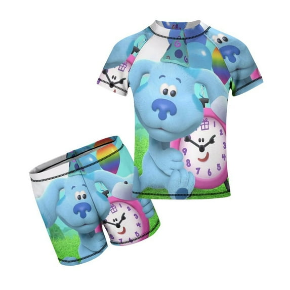 Blue'S Clues Boys Two Piece Swimsuit Kids Swimwear Set Short Sleeve ...