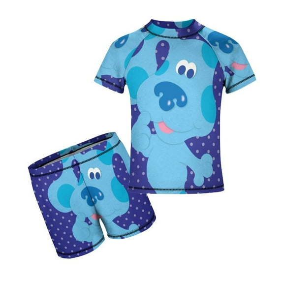 Blue'S Clues Boys Two Piece Swimsuit Kids Swimwear Set Short Sleeve ...