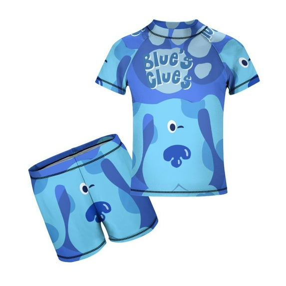Blue'S Clues Boys Two Piece Swimsuit Kids Swimwear Set Short Sleeve ...