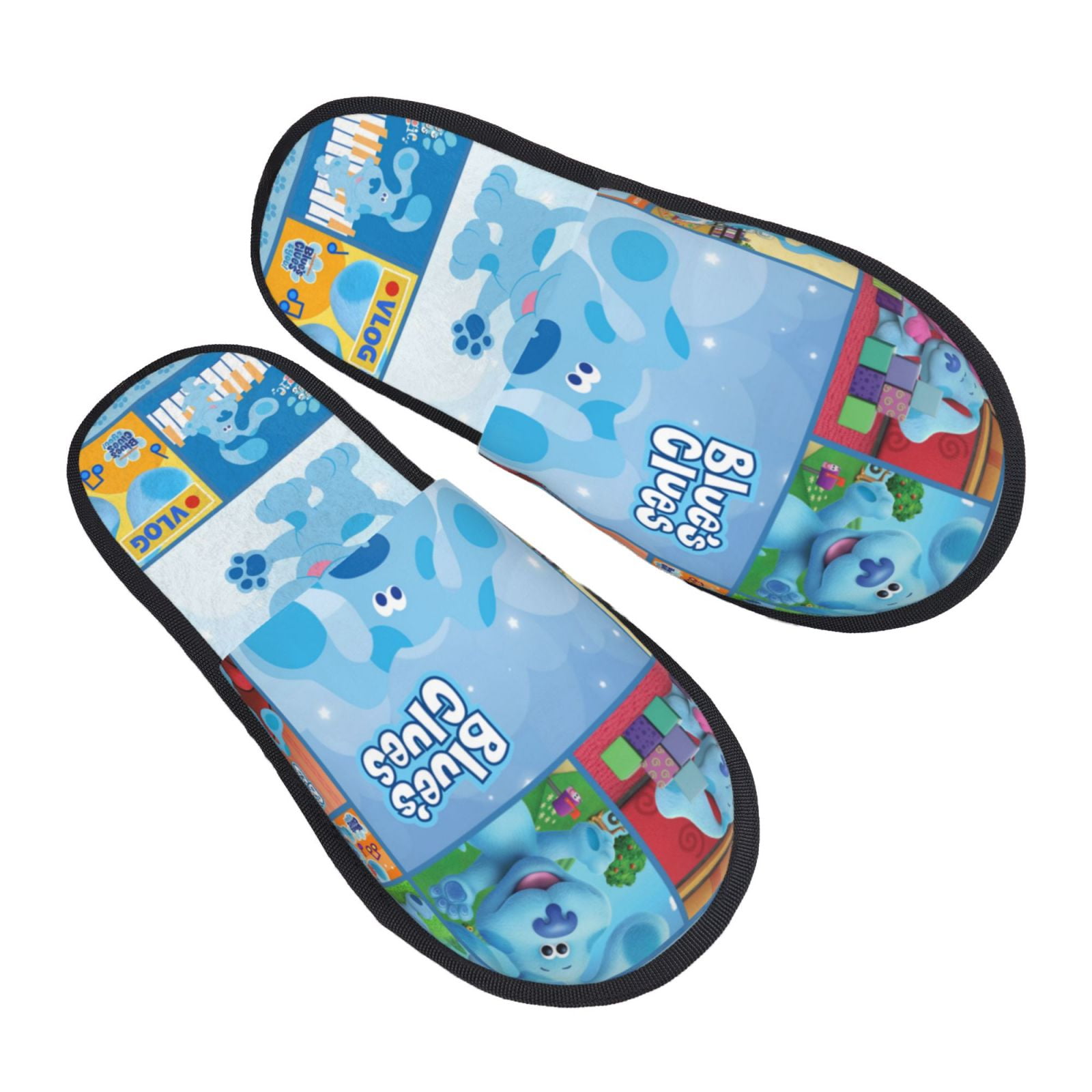 Blue'S Clues Furry Slippers For Men Women Fuzzy House Slippers Winter ...