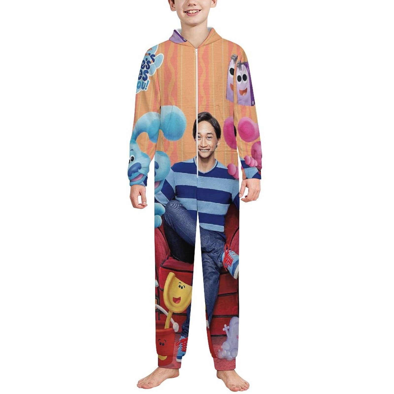 Blue'S Clues Hooded Union Suit Pajama Onesie Blanket Sleeper - Walmart.com