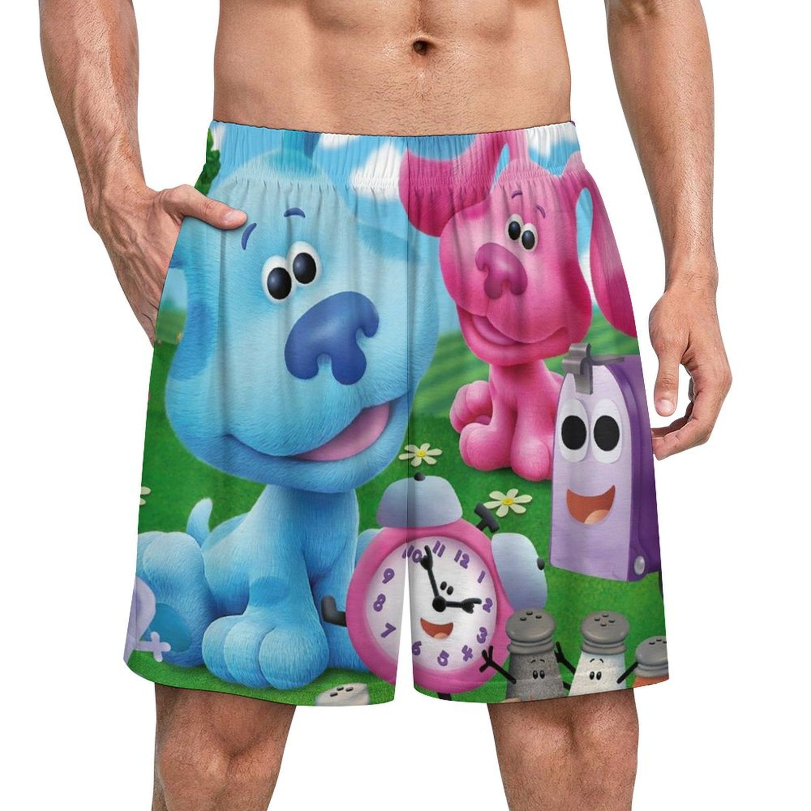 Blue'S Clues Men's Pajama Shorts Soft Sleepwear Bottoms Elastic ...