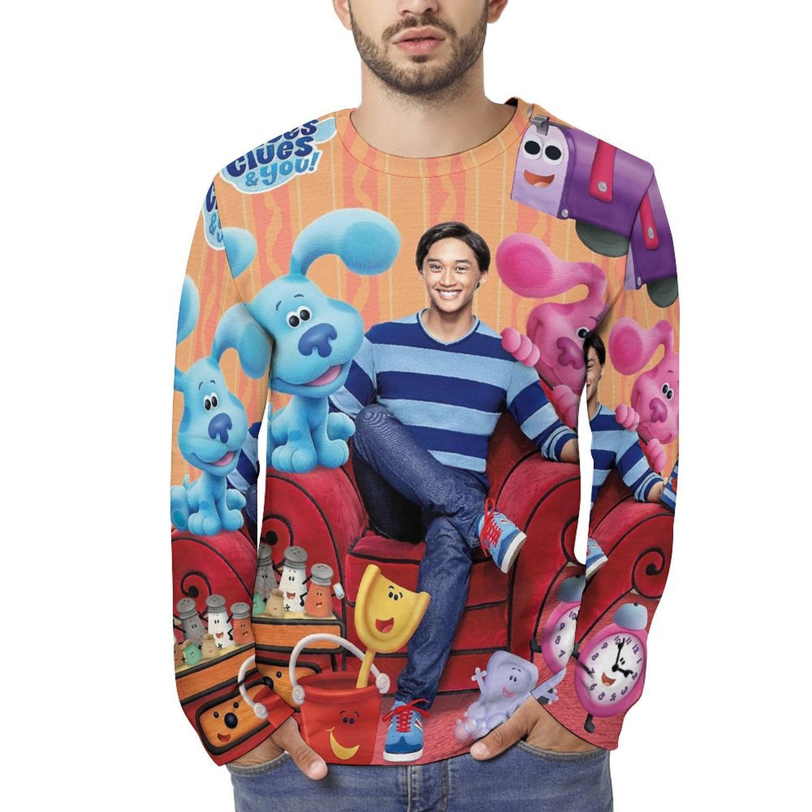 Blue'S Clues T Shirt 3D Printed Crewneck Graphic Long Sleeve Tees for ...