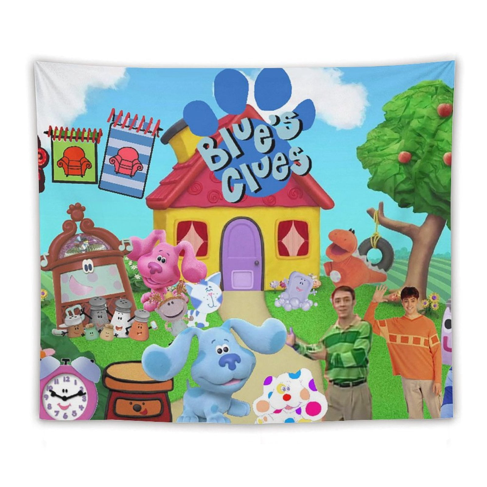 Blue'S Clues Tapestry Wall Hanging Wall Art Decor Wall Tapestry For ...