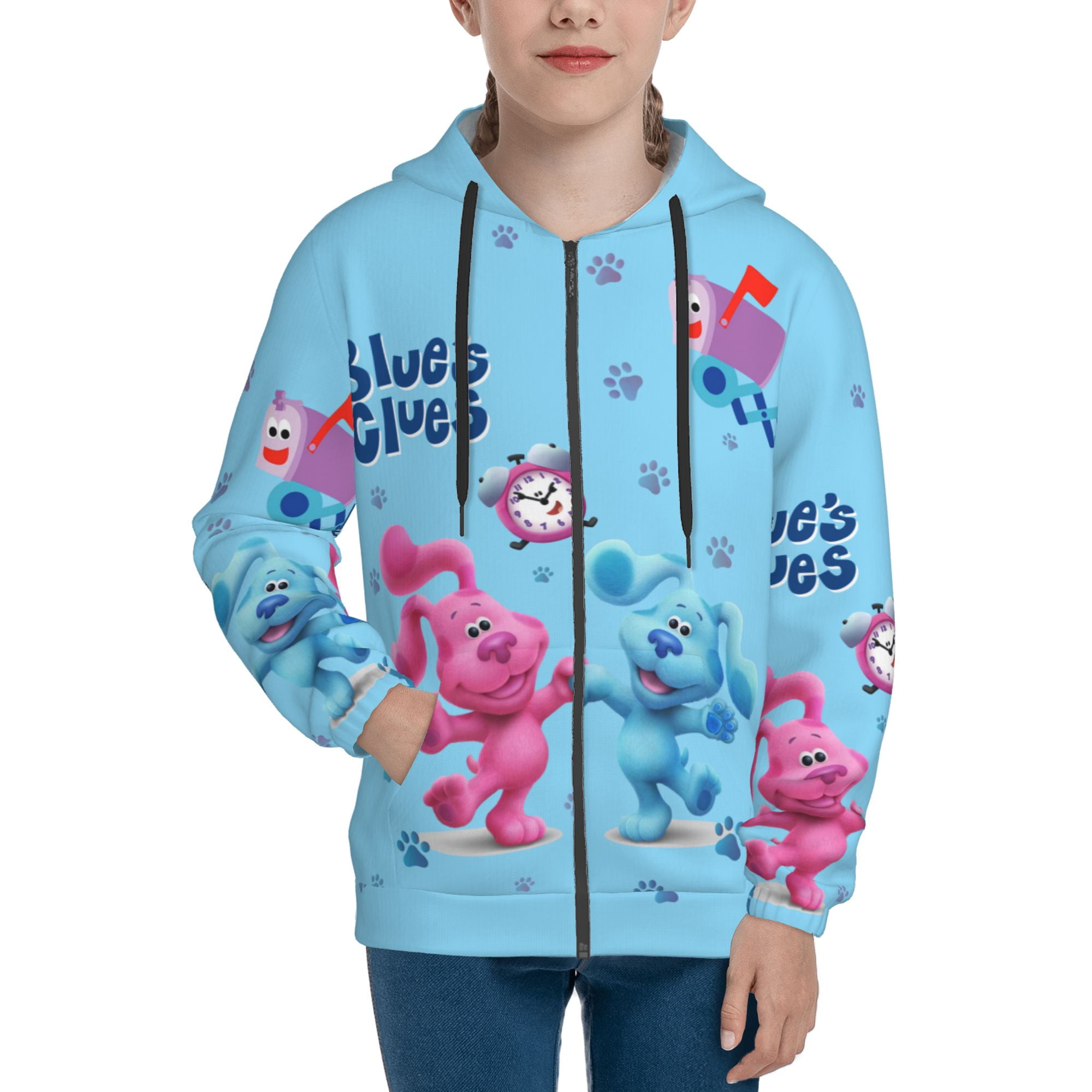 Blue'S Clues Teens Boys Girls Zip Up Hoodies 3d Print Long Sleeve ...