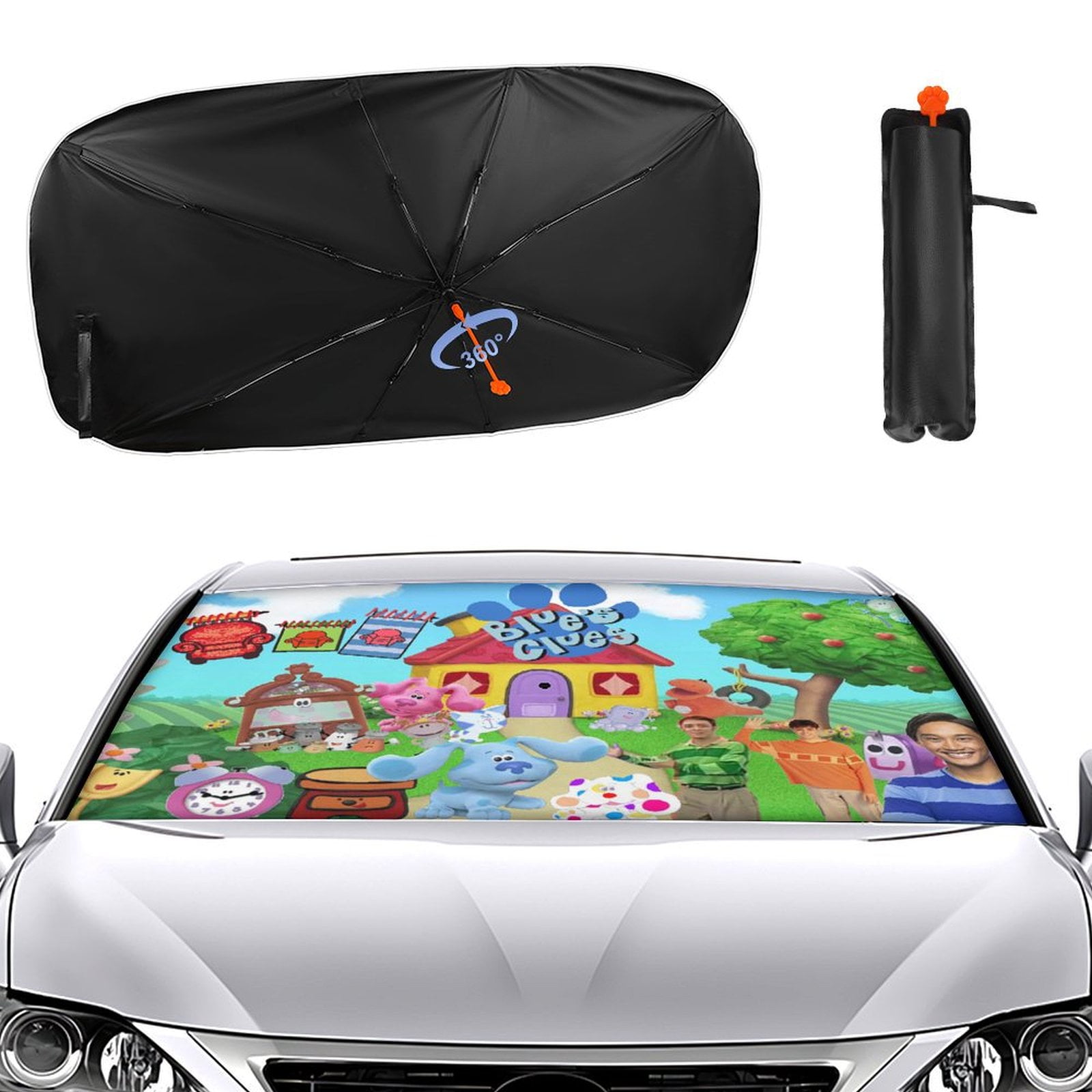 Blue'S Clues Windshield Sun Shade Umbrella - Foldable Car Window Shades ...