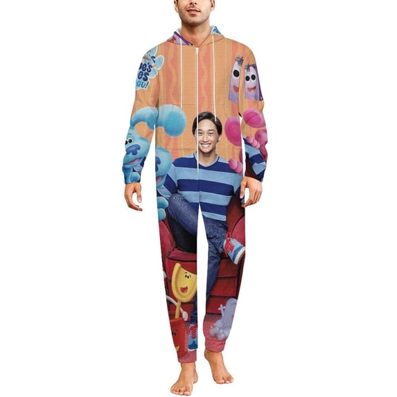 Blue'S Clues Women Men Pajamas Zipper Onesie Jumpsuit Hooded One Piece ...