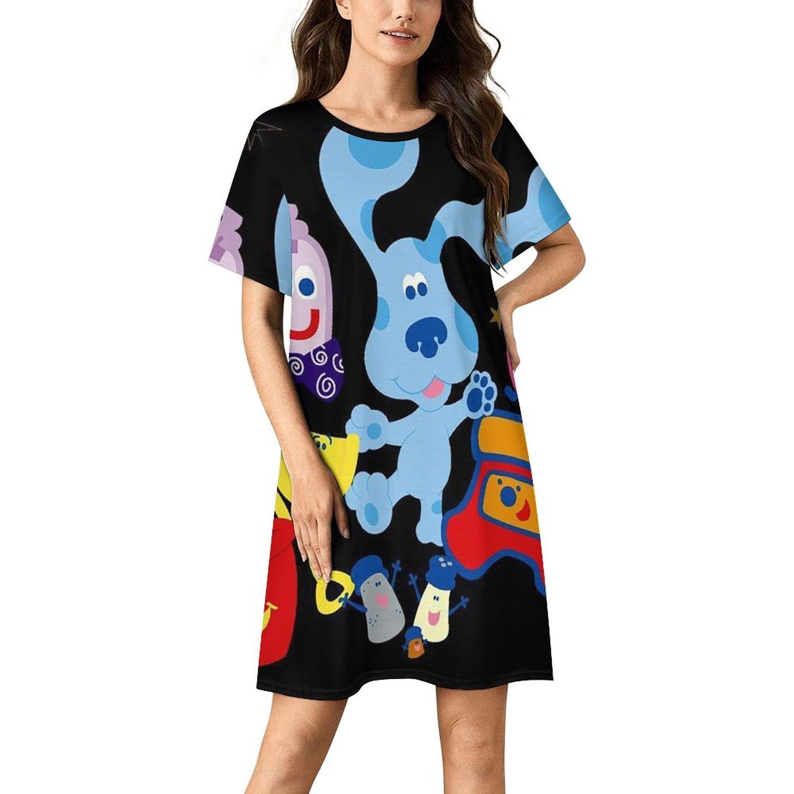 Blue'S Clues Women's Nightgown Sleepwear Nightdress Short Sleeves Night ...