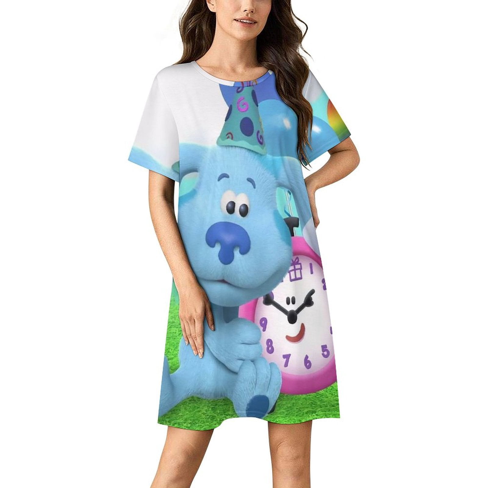 Blue'S Clues Women's Nightgown Sleepwear Nightdress Short Sleeves Night ...