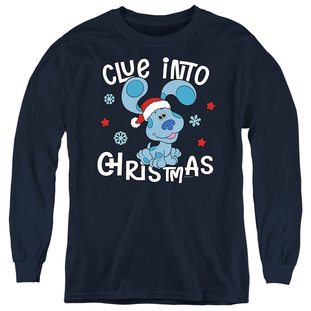 Blue'S Clues & You Blue Christmas Kids Long Sleeve T-Shirt for Youth ...