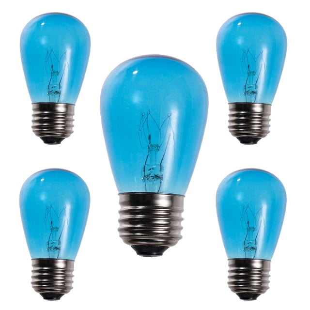 Blue S14 Incandescent Bulbs - Box of 5 - Walmart.com
