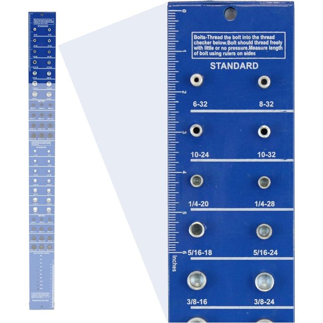 Blue SAE and Metric Bolt Gauge Check a Thread Fastener Tool - Walmart.com