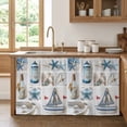 Blue Sailboat Cabinet Curtains 32" W x 55" L Ocean Blue White ...