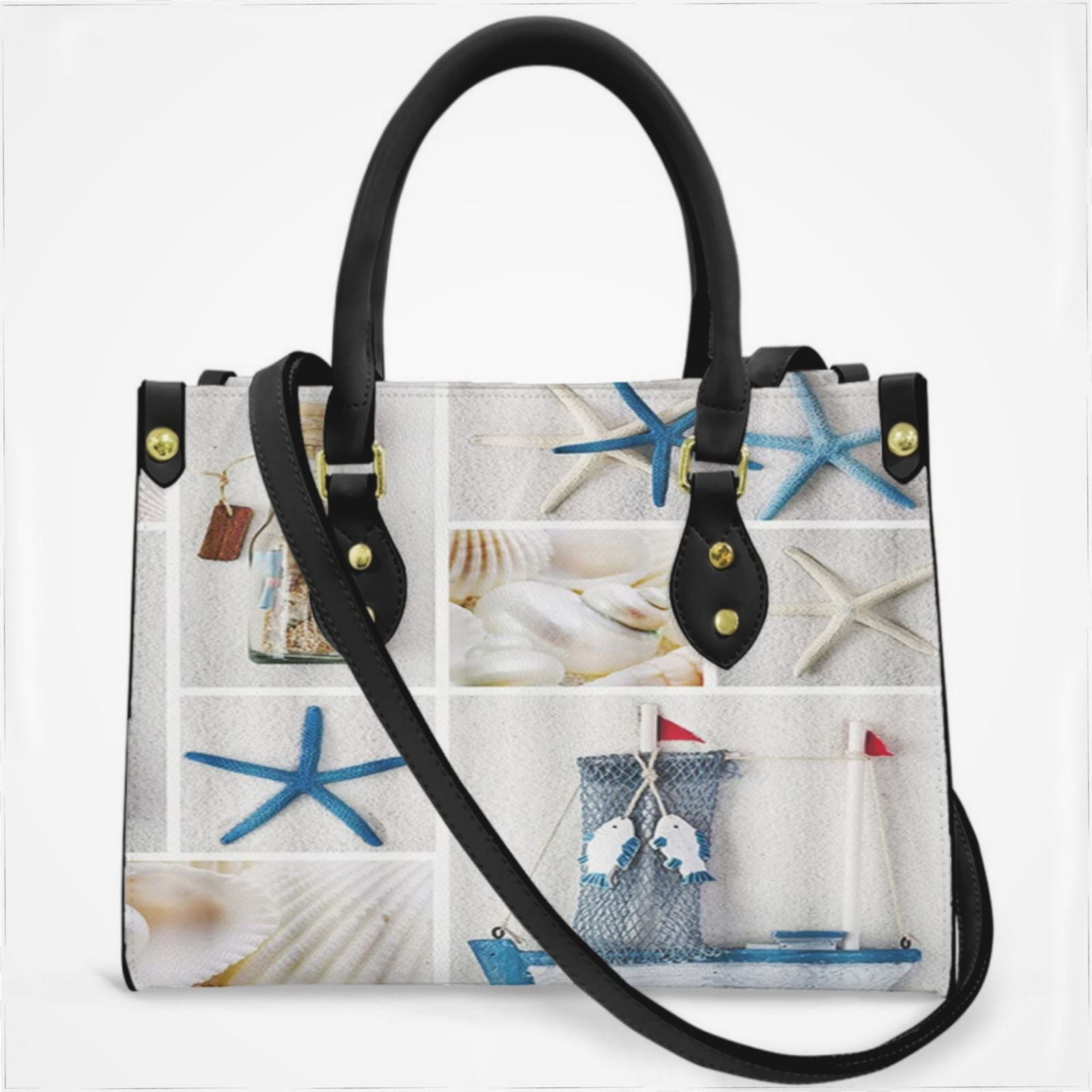 Blue Sand Beach Sea Shells Cross Body Bags For Women Small Leather ...