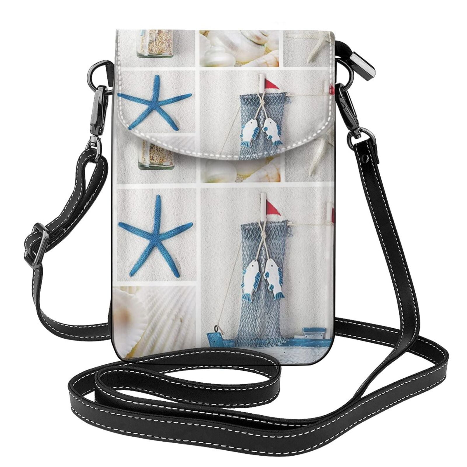 Blue Sand Beach Sea Shells Vintage Women Soft Pu Leather Cellphone ...