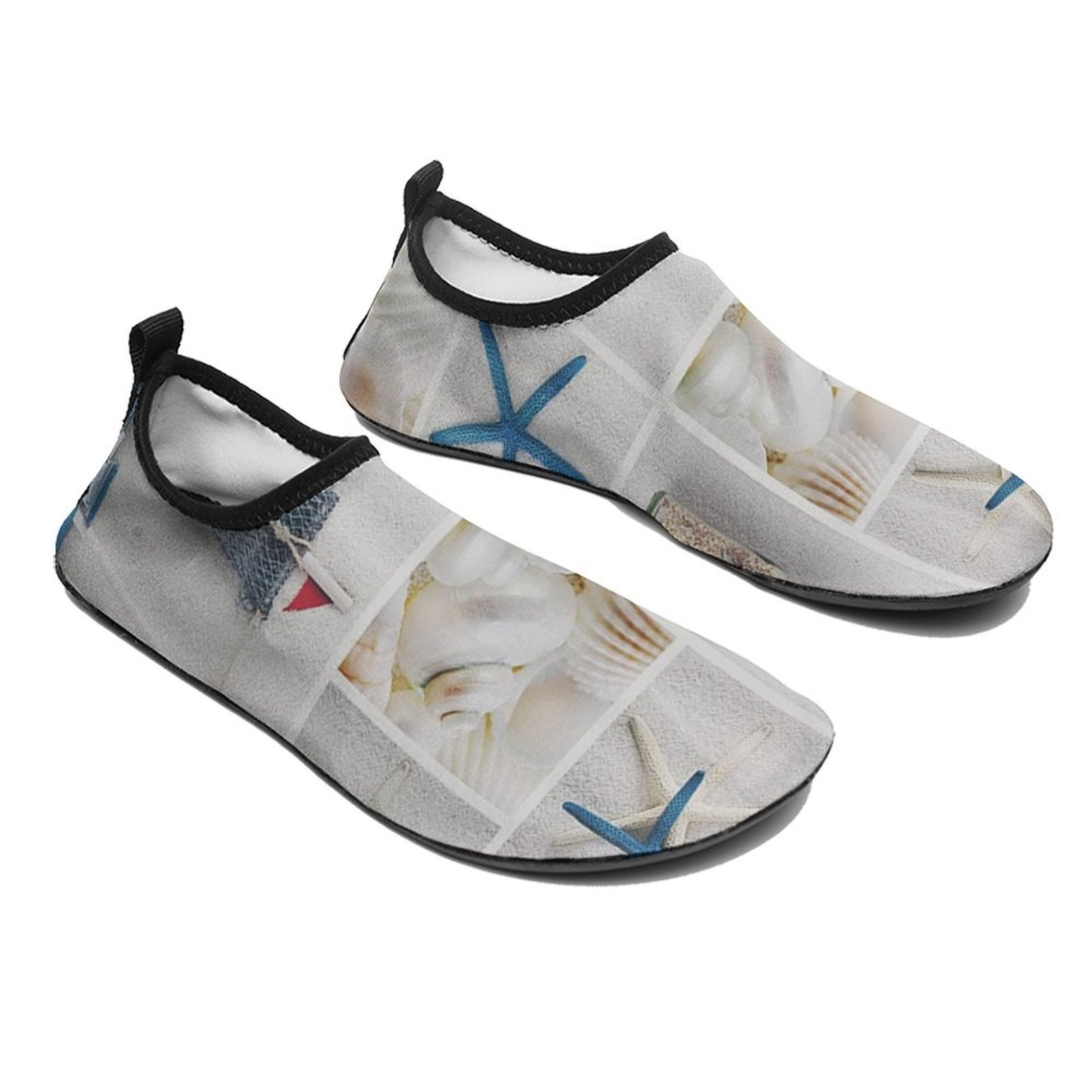 Blue Sand Beach Sea Shells Water Shoes Beach Slip-on Shoes for Men ...