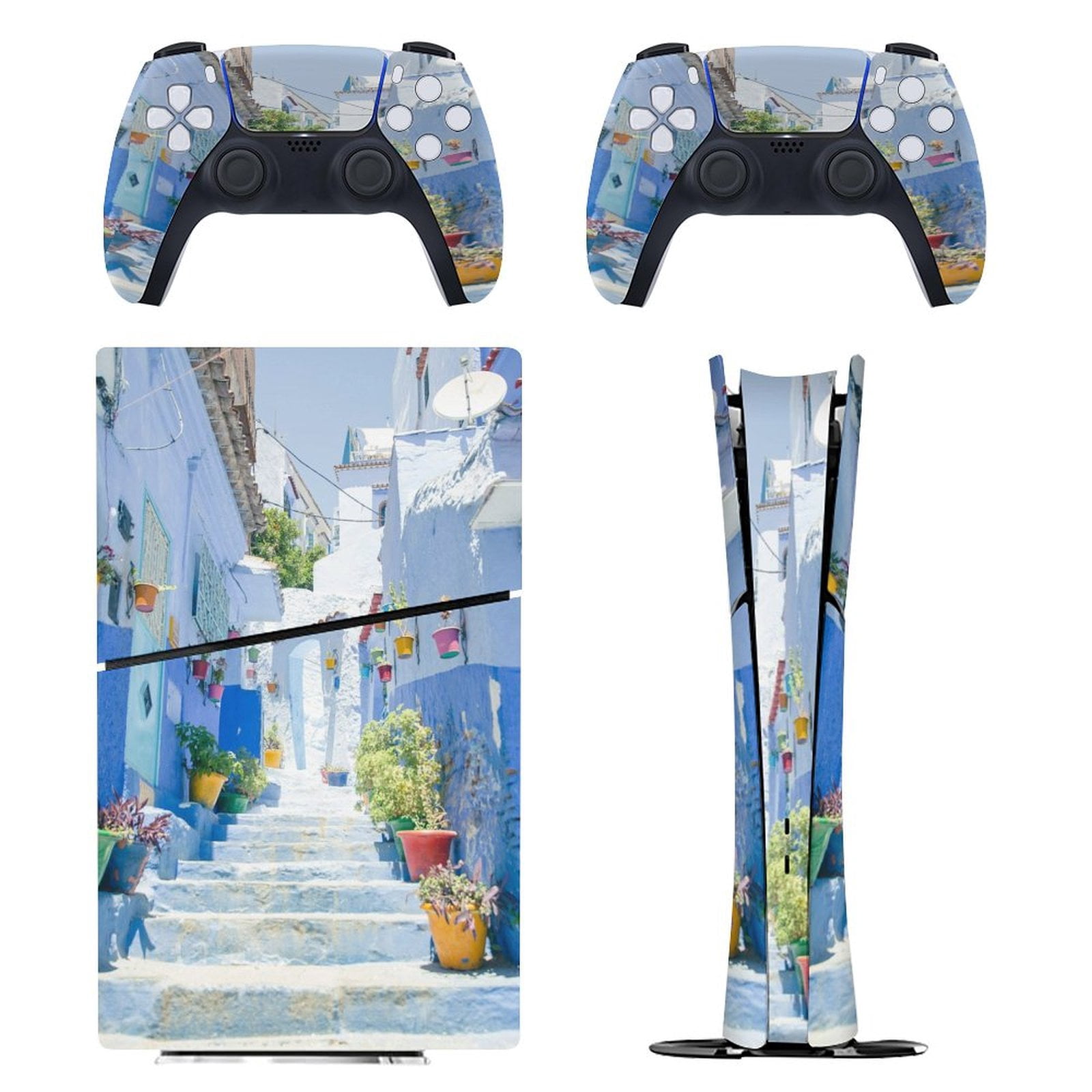 Blue Santorini PS5/PS5 Slim Digital Disc Skin Sticker For Console And ...