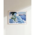 Blue Santorini Retro Beach Coastal Life Landscape Aesthetic Coastal ...