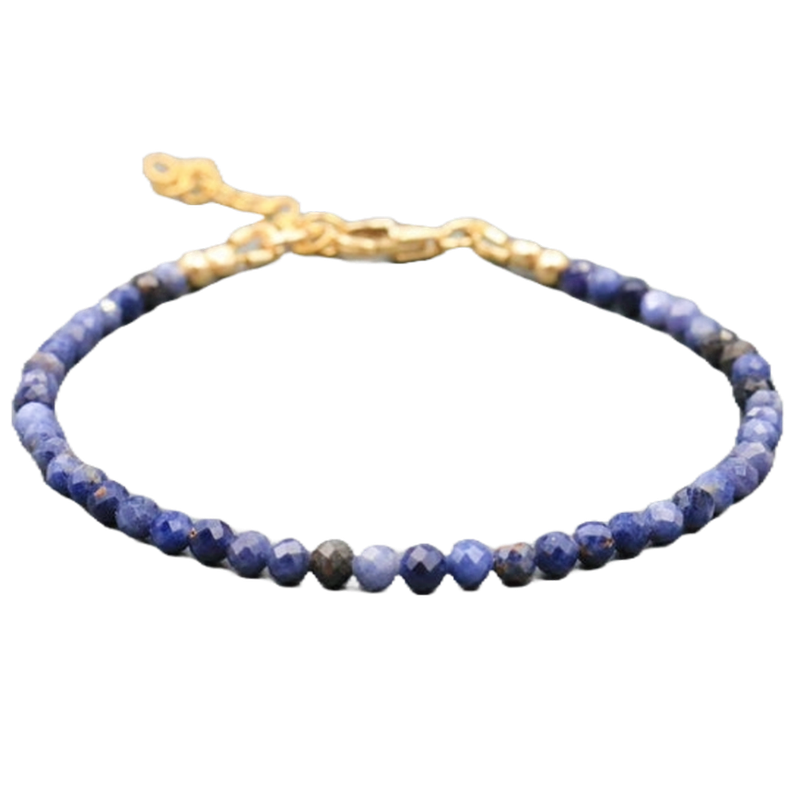 Blue Sapphire 3.5mm Round Shape Faceted Cut Beads 7 inch adjustable ...